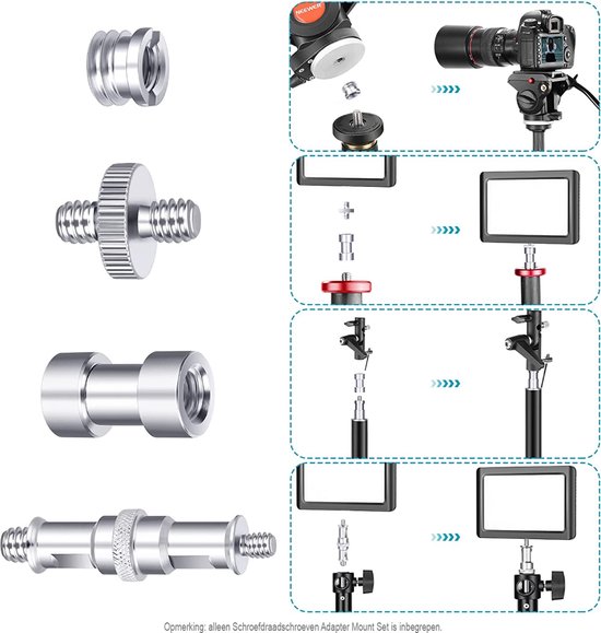 Neewer® - Camera Schroeven Kit - 16 Stuks Statief Schroef Adapter ...