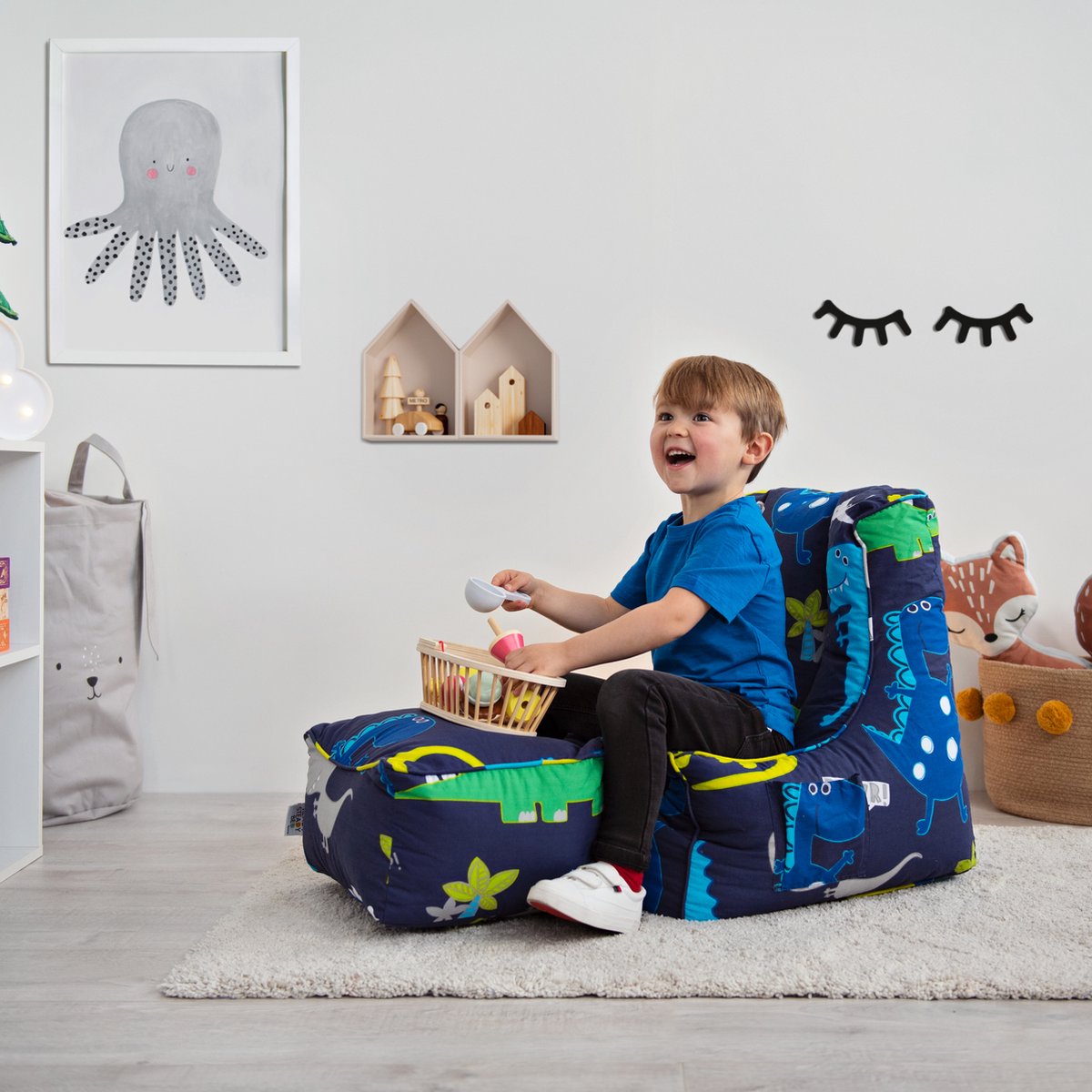 Ready Steady Bed Kinderen Bean Bag stoel met voetenbankje Zachte ...