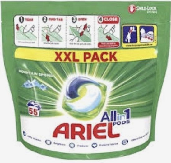 Ariel - All in 1 pods - Alpine fris - 2 x 55 Waspods (110 pods) | bol.com
