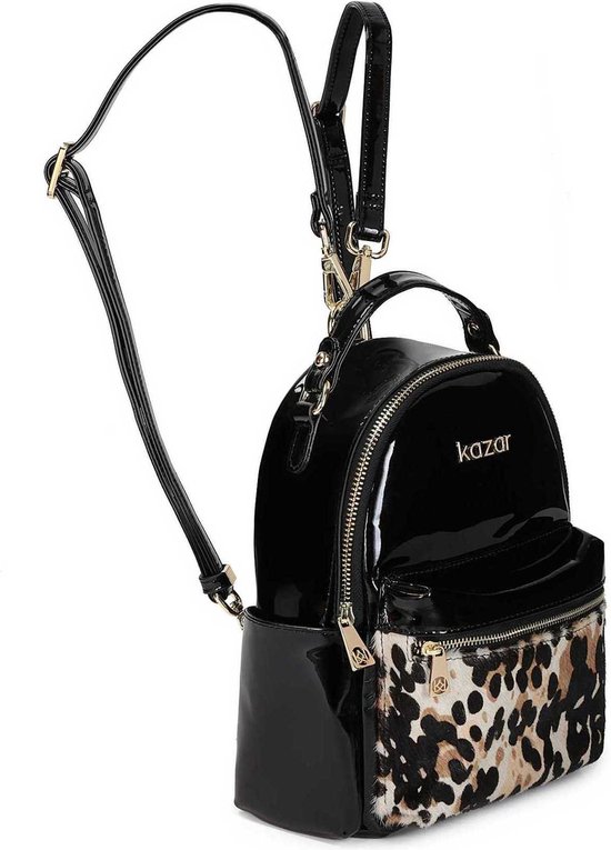 Dames rugzak beige en zwart 2in1 | bol.com