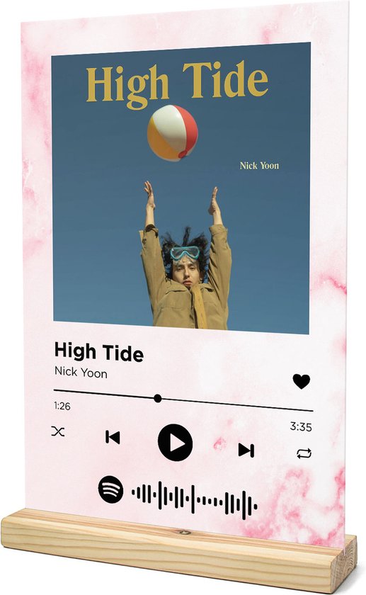 Songr Spotify Plaat - High Tide - Nick Yoon - 20x30 - Roze - Dibond ...