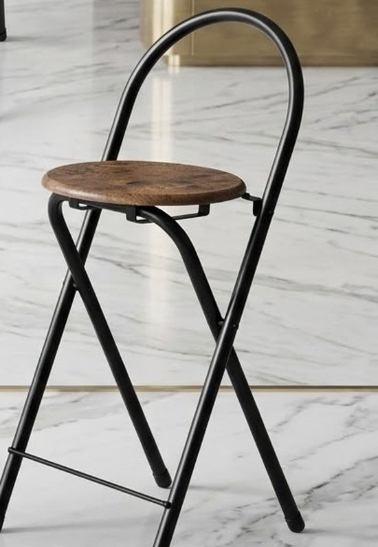 Foldable Bar Stool, 2 Pieces, Foldable Bar Stool with Backrest, Bar ...