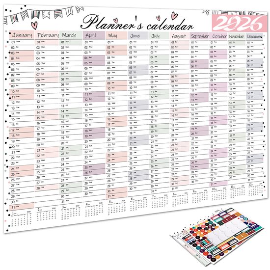 Kalender 2026 - Agenda 2026 - Maandkalender 2026 12 Maanden ...