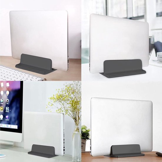 Vertical Laptop Stand, Vertical Desk Holder with Adjustable Dock Size ...