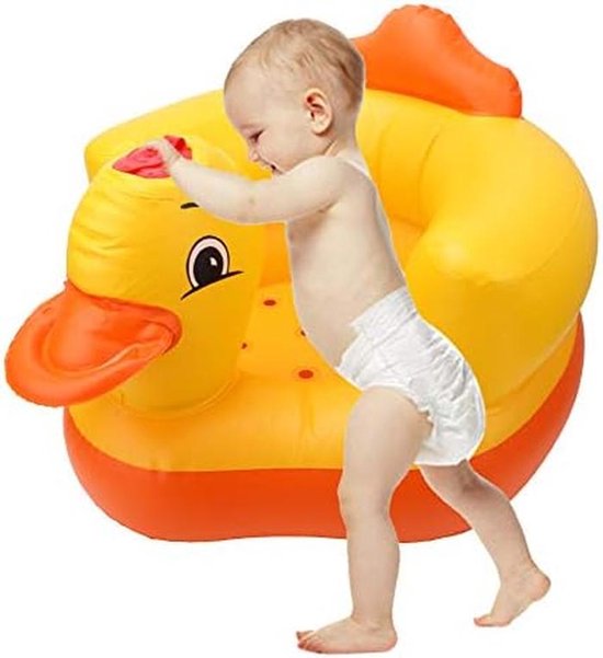 Opblaasbare Babyzitje Eend Geel - Veilig Leren Zitten & Baden | Max ...