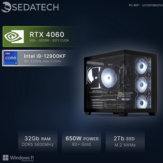 Sedatech Pro Gaming PC Maxi Vision • Intel i9-12900KF 16x 3.2GHz ...