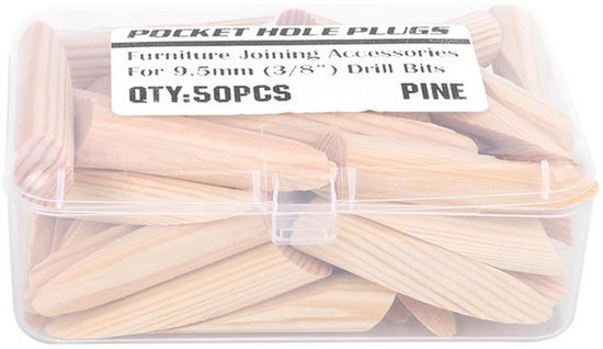 KARZO - 50 stuks houten pluggen voor zakgaten, houtbewerkingsschroeven ...
