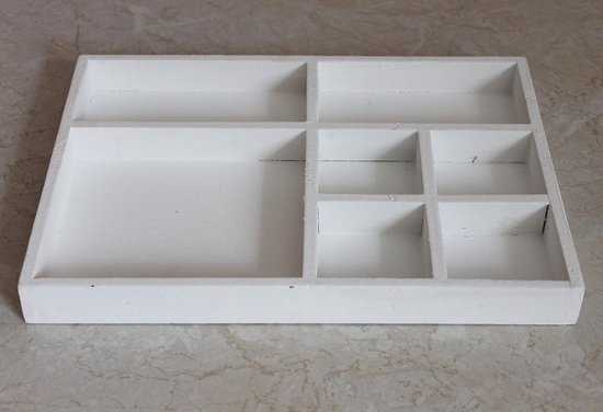 Houten Sorteerdoos met 32 Vakken - Wit Organizer Systeem voor ...