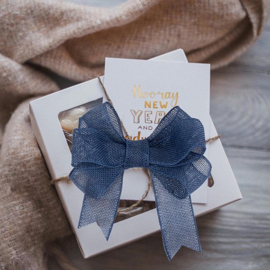 Marineblauw Jute Lint met Bedrade Rand voor Knutselen en Decoratie - 63 ...