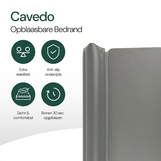 Cavedo® Opblaasbare Bedrand met Flap - 120cm - Bedhekje voor ...