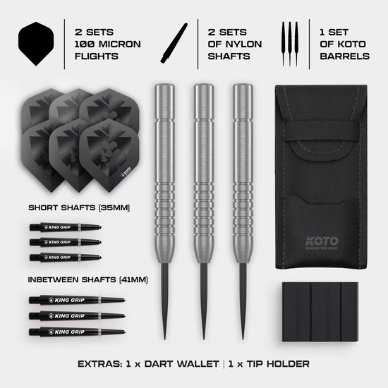 KOTO - King Base 90% Darts 21G - Zilver - Stevige Ringgrip | bol