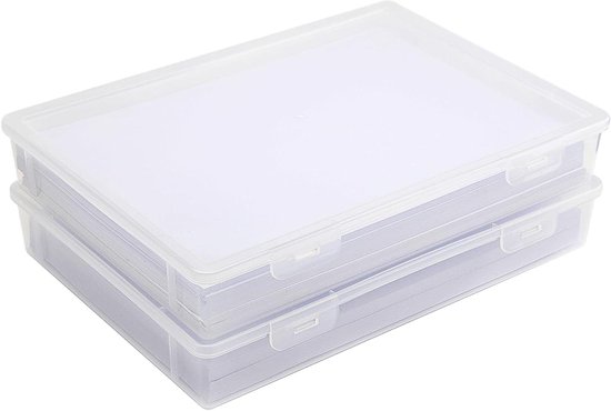 Opbergdozen met deksel voor documenten en bouwstenen, set van 2, A4 ...
