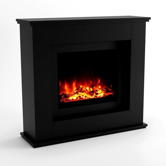 Elektrische Open Haard Met LED Vuur in 3 Kleuren en Verwarming ...