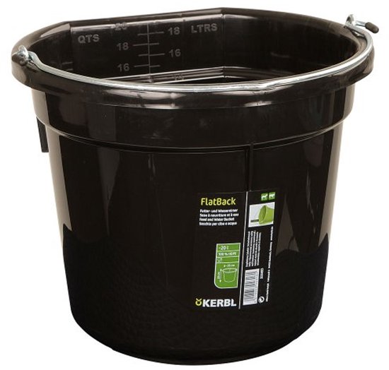 Voeder- en wateremmer FlatBack 20 l - Zwart | bol