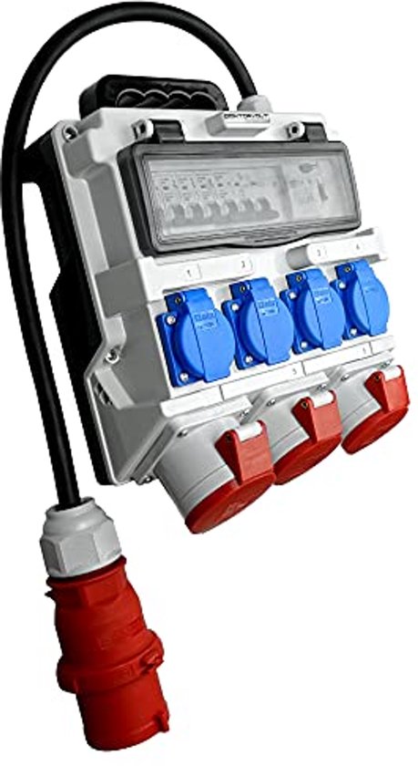 Power Distributor with Ball Sockets for Construction, 4x230V, 2x16A ...