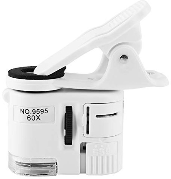 Mini Mobile Phone Microscope 9595W 60X Magnifier LED Clip Loupe ...