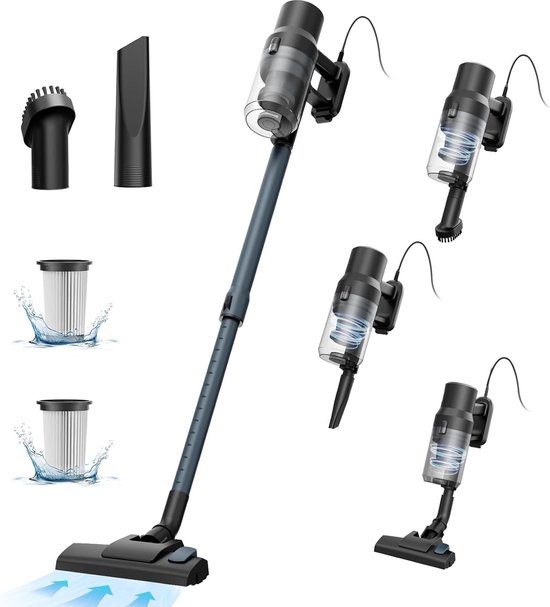 Steelstofzuiger met Snoer - 600W Krachtige Motor - 21Kpa Zuigkracht - 6 ...