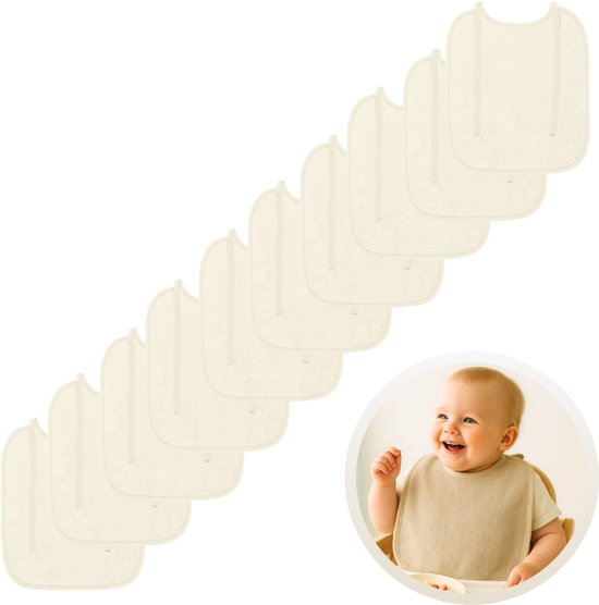 Funnies Slabben 10-Pack Ecru - Set van 10 Zachte Slabbetjes - Slabbers ...