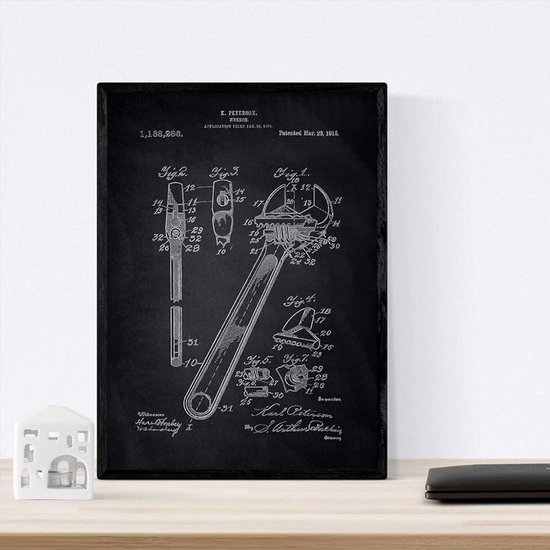 Patent-Poster-Art Engels 2 - Sleutel met oud design - A3-formaat ...