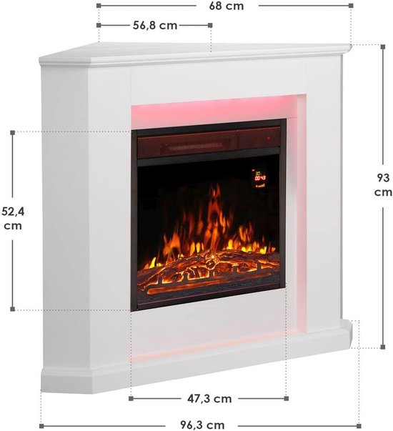 Elektrische Open Haard – LuxeFire Classic 2000W – Ingebouwde Verwarming ...