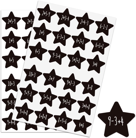 2 Sheets Stickers Numbers 1-24 Stickers Advent Calendar Christmas Black ...