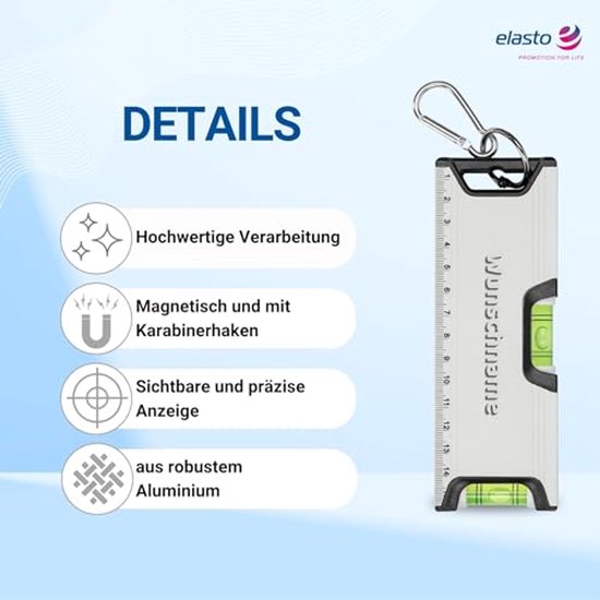Gepersonaliseerde waterpas 15,5 cm - Magnetische waterpas met ...