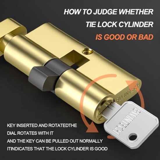 Messing Cilinder Slot met 5 Sleutels - 60mm Met Anti-Picking, Anti ...