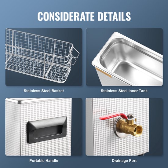 Nettoyeur de pistolet à ultrasons VEVOR 10 L - Panier chauffant avec ...