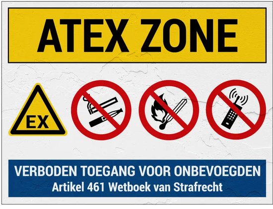 ATEX zone ontploffingsgevaar opslag bord - Sign Again - 20 x 15 cm | bol