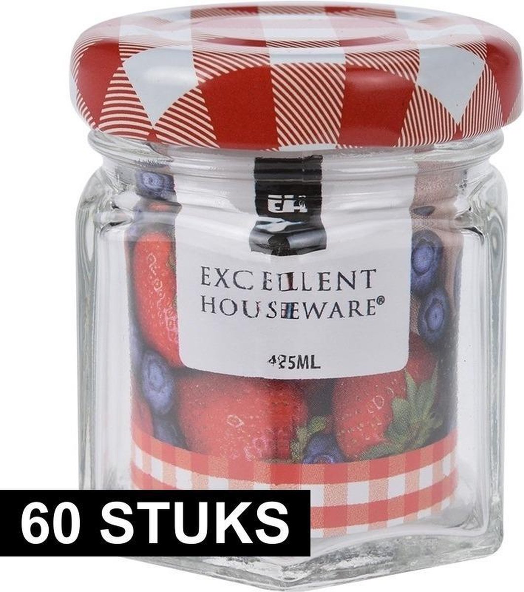 60x Inmaakpotten/weckpotten 45 ml met draaideksel - Jampotjes ...