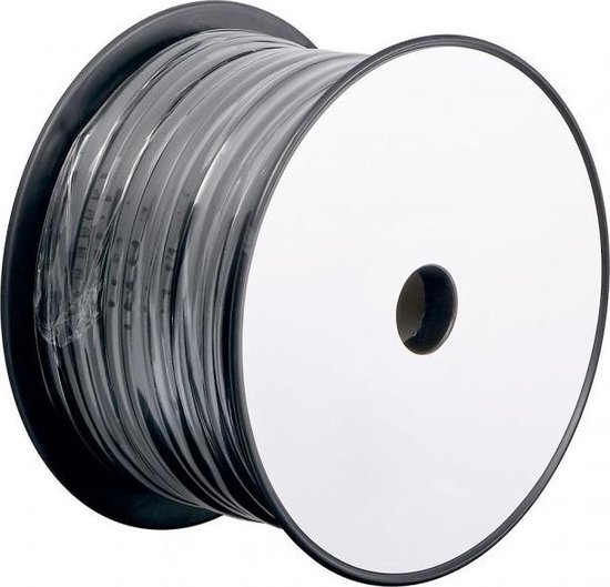 Goobay 6-aderige zwarte platte telefoonkabel - 100 meter | bol.com