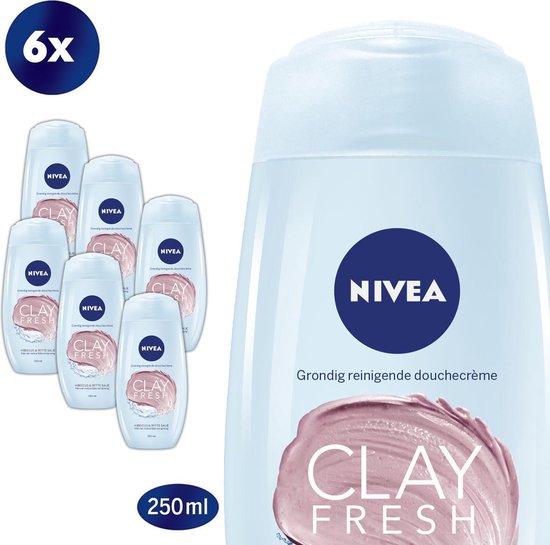 NIVEA Clay Fresh - Hibiscus&White Sage 250ml Voordeelverpakking 6 x 250 ml | bol