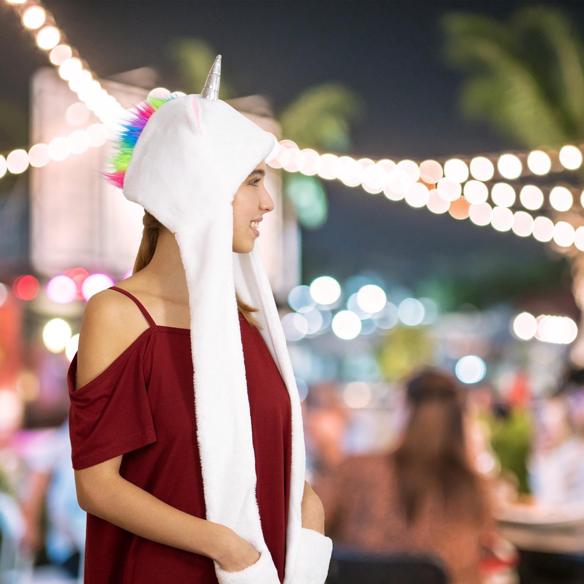 Relaxdays 10x eenhoorn muts - carnavalsmuts - feestmuts - skimuts ...