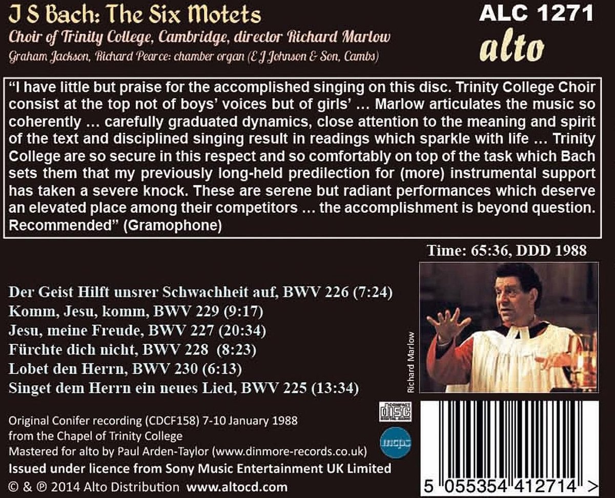 J S Bach: The 6 Motets Bwv 225-230, J.S. Bach | CD (album) | Muziek ...
