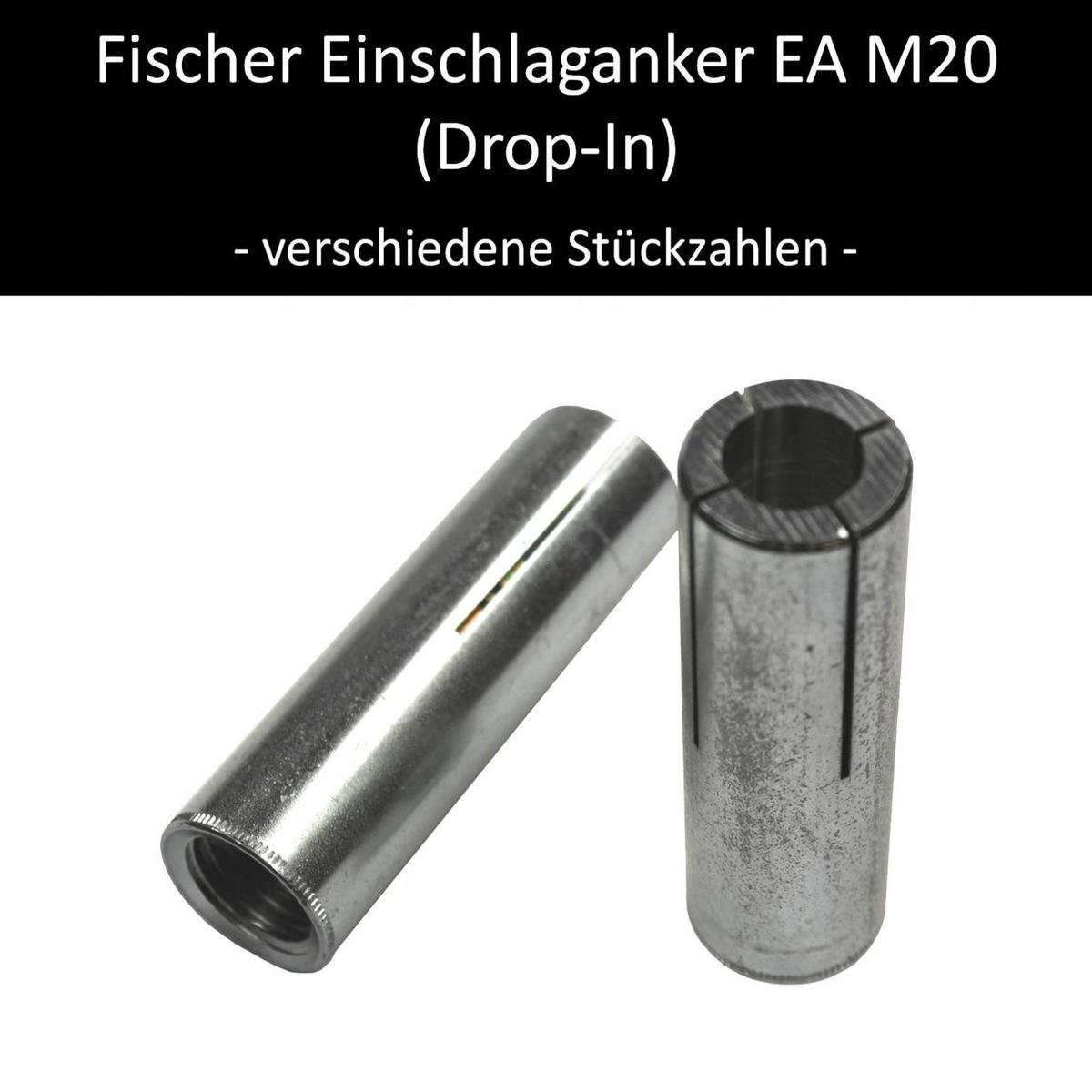 Fischer inslaganker EA M20 Drop In # 62385 - Stalen slagplug voor zwaar ...
