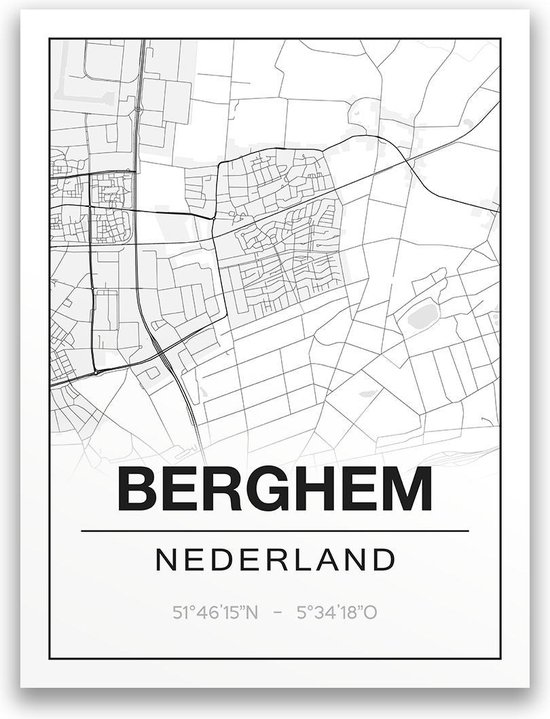 Poster/plattegrond BERGHEM - 30x40cm | bol