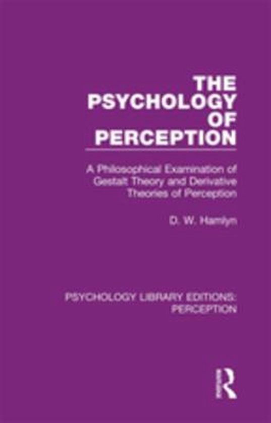 Psychology Library Editions: Perception - The Psychology of Perception ...