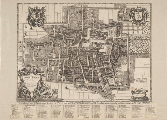 Poster Historische Kaart Den Haag - Cornelis Elandts - Plattegrond ...