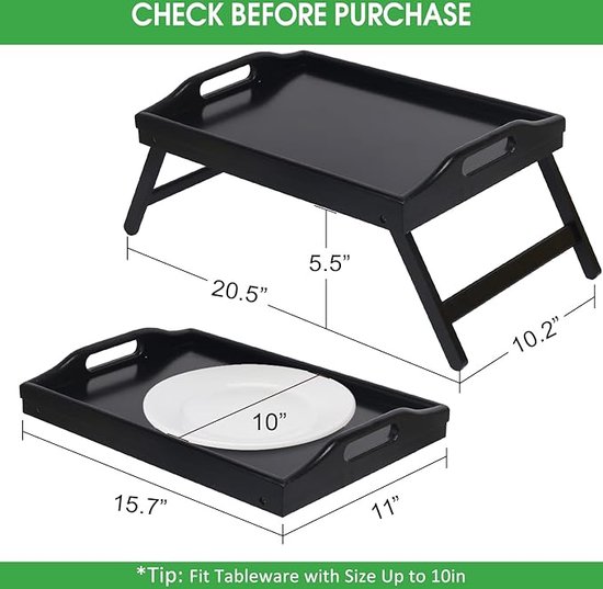 Foldable Tray - Ontbijt dienblad / opvouwbaar dienblad 39.9D x 52.1W x ...