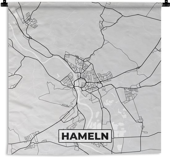 Wandkleed - Wanddoek - Plattegrond - Duitsland - Hameln - Stadskaart ...