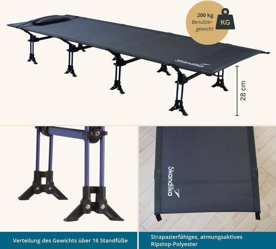 Skandika Tieva Ligbed – Veldbed - Ligbed – Ligstoel tuin - Comfortabel ...