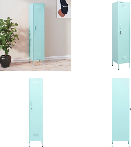 vidaXL Lockerkast 35x46x180 cm staal mint - Lockerkast - Lockerkasten ...
