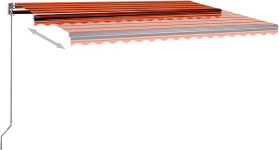 vidaXL Luifel vrijstaand automatisch 450x350 cm oranje en bruin ...