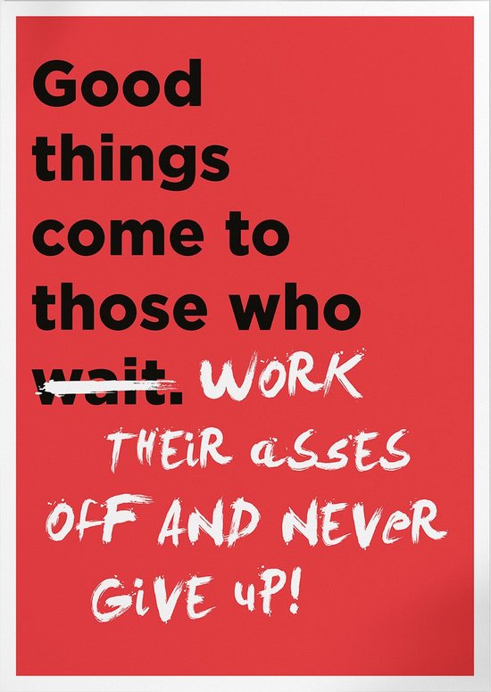 Work And Never Give Up (Motivatie & Inspiratie) | Poster | B2: 50 x 70 ...