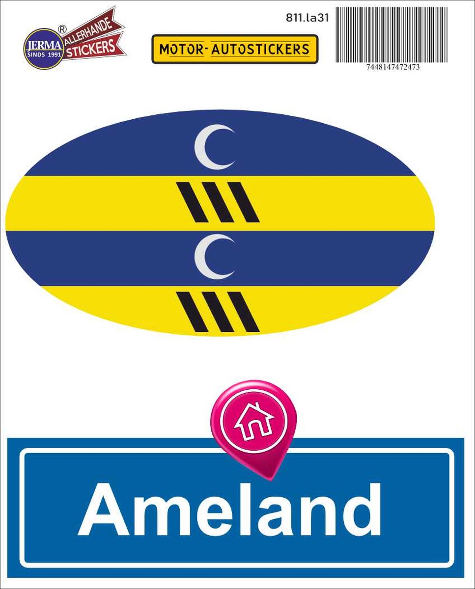 Ameland eiland vlaggen auto stickers set van 2 stickers | bol