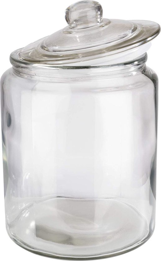 Klassieke glazen voorraadpot met glazen deksel, 0,9 liter, 2 liter, 4 ...