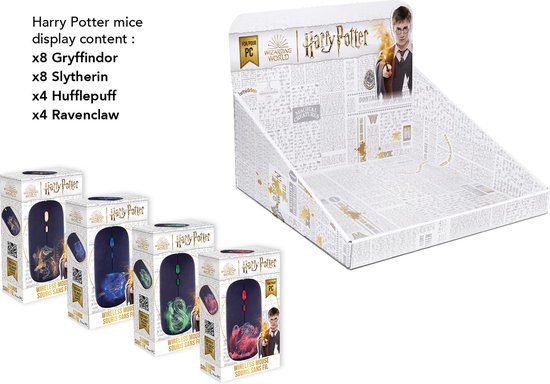 Harry Potter - Set van 24 Draadloze Optische Muis - 4 Huizen | bol
