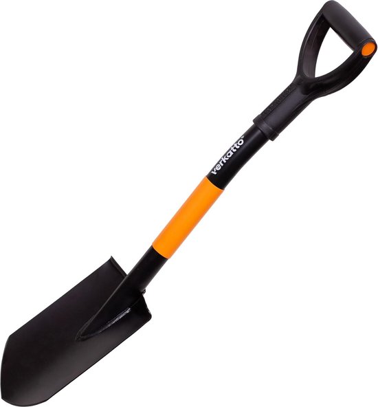 Mini-puntige spade van gehard staal, 75 cm, veldspade met metalen steel ...