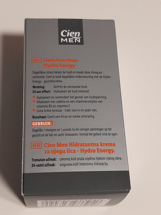 Cien Men Gezichtscrème Hydro Energy - 24 uur hydratatie - 50 ml | bol