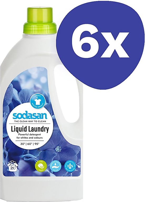 Sodasan Universeel Vloeibaar Wasmiddel Limoen (6x 1,5L) | bol